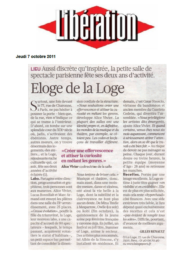 LA LOGE - Ulule